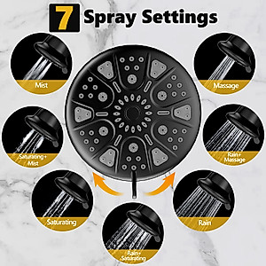 DAKINGS Filtered Shower Head, High Pressure 16-Stage Shower Head Filter for Hard Water Luxury 7 Settings Adjustable Water Softener Shower Head Remove Chlorine and Harmful Substances