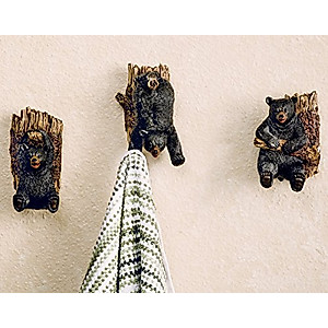BLACK FOREST DECOR Frolicking Bear on Tree Hooks - Set of 3