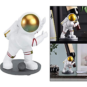 Taotenish Astronaut Design Wine Rack Wine Bottle Holder Statue Resin Wine Bottle Holder Sculpture Rack for House Office Coffee Shop Bar Restaurant Party Decor - Style A