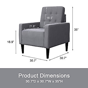 PatioFestival Accent Chair Arm Chair Single Sofa Comfy Living Room Furniture Modern Mid-Century Fabric Armchair for Home Bedroom Office