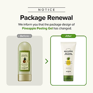SKINFOOD Pineapple Peeling Gel 3.38 fl.oz. (100ml) - Pineapple & Aloe AHA Deep Facial Exfoliating Gel, Eliminates Sebum, Skin Clear and Blemish-Free - Dead Skin Remover for Face - Facial Peel