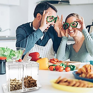 WBJKZJD Apothecary Jar with Lid, Airtight Acrylic Storage Jar With Diamond Shape Lid Shatter Proof Cookie Jars for Kitchen Counter Candy Apothecary Canisters Nuts & Coffee Beans, 2pcs