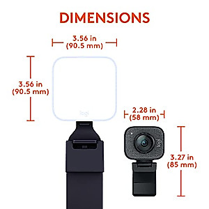 Logitech for Creators Litra Glow Plus StreamCam Bundle with Litra Glow Premium LED Streaming Light with TrueSoft, StreamCam Premium HD Webcam, Full HD 1080p 60 fps, Desktop Tripod Stand — Graphite