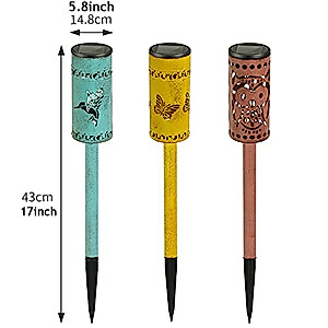 Outdoor solar garden stake lights decorative, outdoor garden lights decor Hummingbirds & Butterfly & owl solar stake lights, outside solar lawn yard gifts decorations/patio lawn and garden ornament