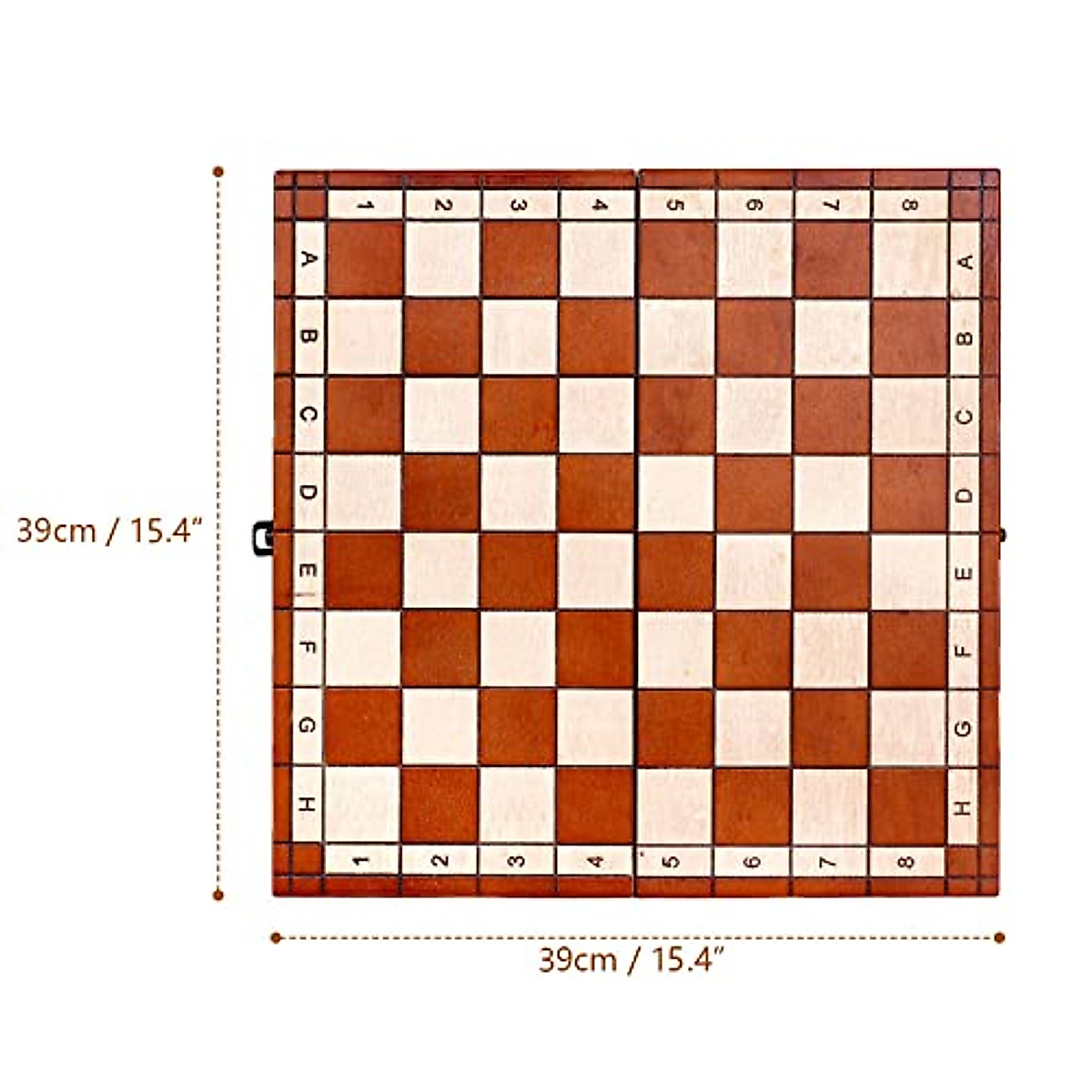 Syrace Magnetic Chess & Checkers Set Board Games, Kids and Adults Wooden Foldable Hand Carved Portable Travel Chess Board Game Sets with Game Pieces & Storage Slots 15.74"