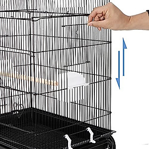 ZENY 59.3 Inch Bird Cage, Rolling Wrought Iron Parrot Cage with Side-Out Tray, Storage Shelf, Pet Bird House for Parrot Cockatiel Cockatoo Parakeet Macaw Finches