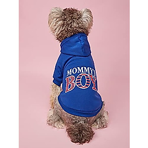 QWINEE Dog MOM BOY Letter Print Hoodie Sweatshirt Cat Puppy Shirt Clothes for Small Dogs Kitten Kitty Multicolor M