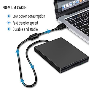 Floppy Disk Reader External Floppy Disk Reader USB 3.5-inch USB Floppy Disk Reader 1.44 MB FDD Portable Floppy Disk for PC Windows/XP / 7/8/10/11 Plug and Play