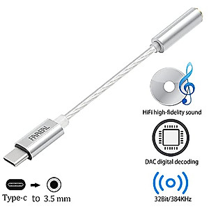 USB Type C to 3.5mm Female Adapter,USB C to Aux Audio Dongle Cable Compatible for Samsung Galaxy S22 S21 S20 Ultra Note 20 10 S10 S9 Plus,Pixel 4 3 2 XL,iPad Pro and More(Silver)