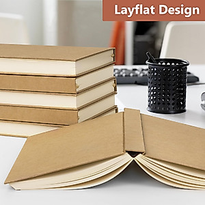 Dynta Hardcover Sketchbook Blank Notebook Bulk 6 Packs Unlined A5 Size 5.7”x8.3” 120 Sheets/240 Pages Premium Paper Sketch Pad for Drawing Books Art Supplies for Office School Travelers Journal