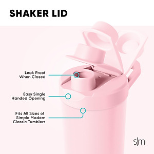 Simple Modern Stainless Steel Shaker Bottle with Ball 24oz | Metal Insulated Cup for Protein Mixes, Shakes and Pre Workout | Rally Collection | Blush