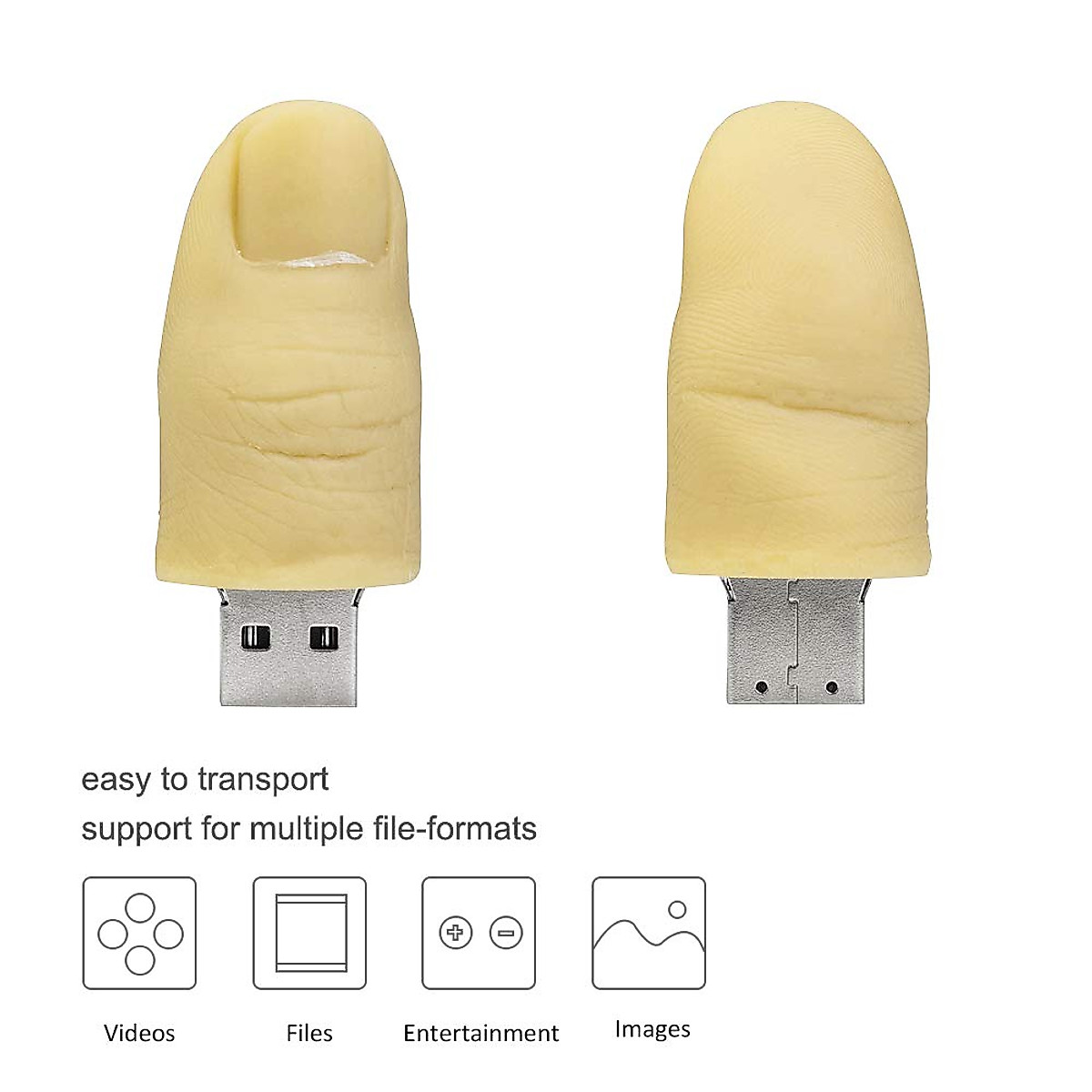 LEIZHAN Cute USB Flash Drive Character Thumb Drive for Kids Students Gift Pendrive (16GB, Thumb Shape)