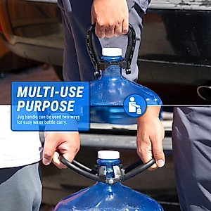 TERA PUMP TRDWH003 [ 2-Pack, Black ] Stable Ergonomic 5 Gal Water Bottle Handle, No More Tilting Water Jugs, Drinking Water Bottle Carrier for 5 to 6 Gallon Water Jugs (Water Bottle Lift)