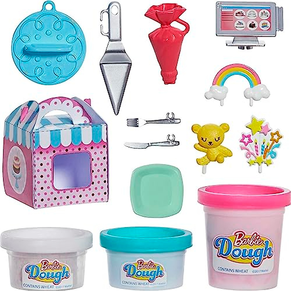 Barbie Cake Decorating Playset with Blonde Doll, Baking Island with Oven, Molding Dough & Toy Cake-Making Pieces [Amazon Exclusive]