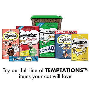 TEMPTATIONS Classic Crunchy and Soft Cat Treats Feline Favorite Variety Pack, 3 oz. Pouches,4 Count