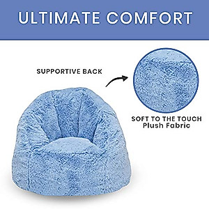 Delta Children Cozee Fluffy Chair, Toddler Size (for Kids Up to 6 Years Old), Blue,2 Count