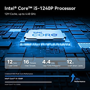 Intel NUC Mini PC 12th Gen Core i5-1240P 32GB DDR4 RAM, 512GB M.2 SSD, Pre-in Windows 11 Pro Gaming Desktop Computer, HIDM 2.0, USB 3.2, WiFi 6, Thunderbolt 4, black, Intel NUC 12 Pro 1240P