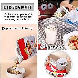 4PCS Food Bag Sealing Clip with Pour Spout, Versatile Food Clip with Spout, Chip Bag Clips, Bread Bag Clips, Oatmeal and Coffee Great Clips Bags for Kitchen (Mix)