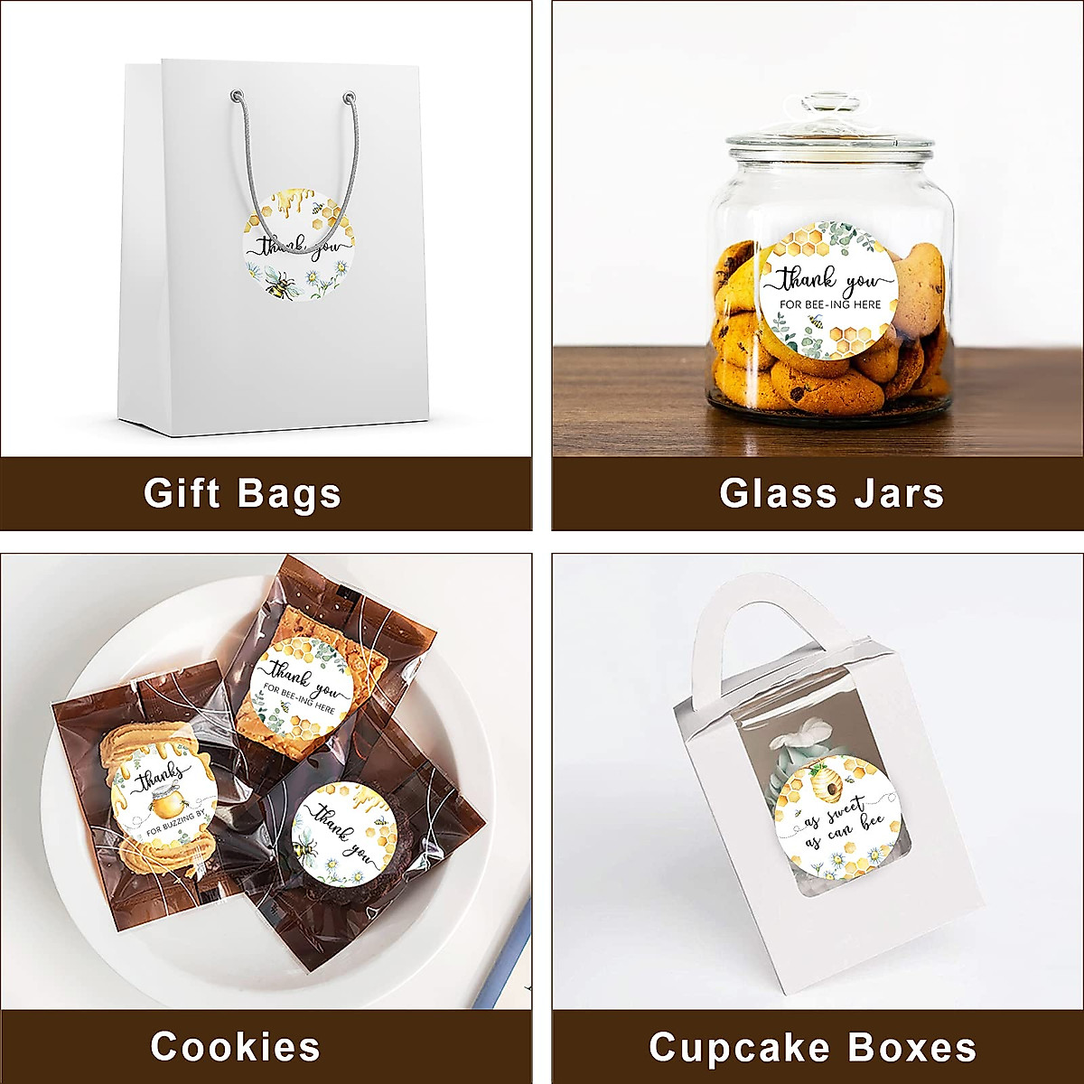 80 Bee Thank You Stickers, Bee Themed Baby Shower Decorations, Mommy to Bee Baby Shower Favor Label Decorations(2 Inch)