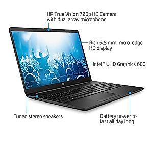 HP 15.6" HD Laptop Computer (2023 Model), Quad-Core Intel Pentium N5030 (Upto 3.1GHz), 8GB RAM, 512GB SSD, Intel UHD Graphics, WiFi, HD Webcam, RJ-45, Long Hour Battery, Win 11+HubxcelAccessory