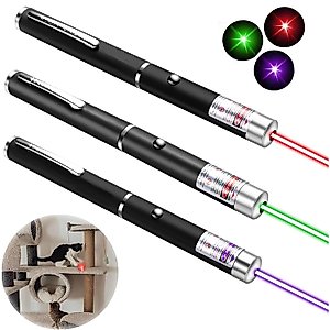 XIMIBI Red Green Violet Pointer for Cats (3 Pack), Pet Light Toys for Kittens and Dogs, Indoor Training and Chaser Toys for Cats.