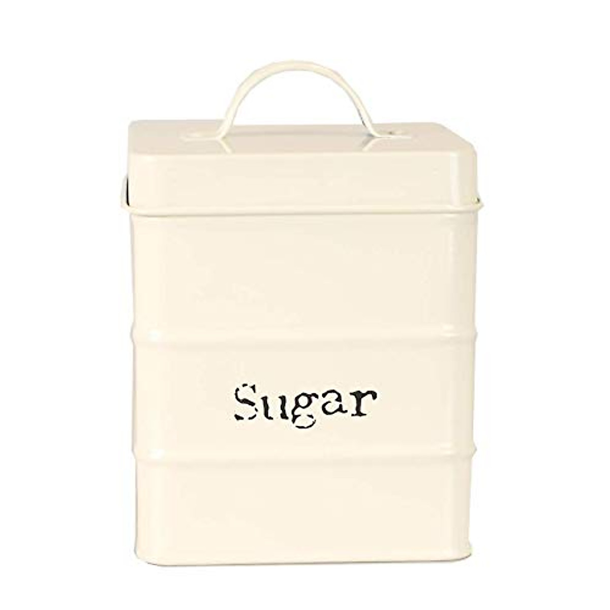 Home Basics Small, Ivory Tin Canister, Sugar
