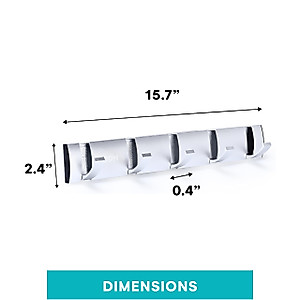 Room/Dividers/Now | Coat Hanger Wall Mount with 5 Retractable Hooks - Space-Saving Wall Coat Rack - Aluminum Hook - Low-Profile Hanging Solution for Home Decor and Organization - Silver
