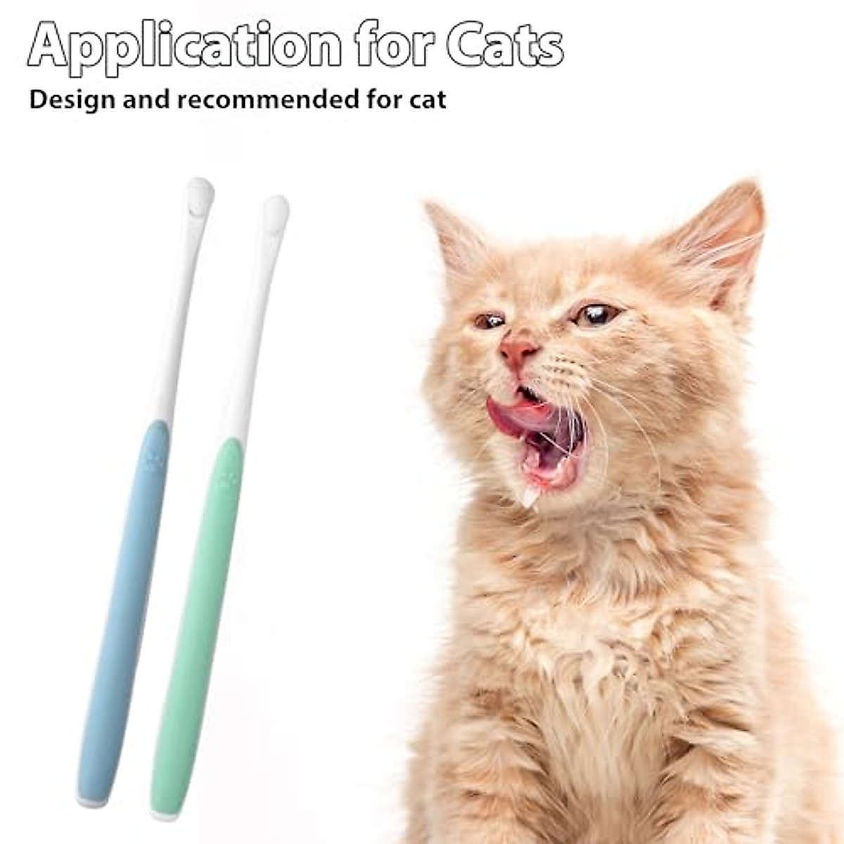 Qianyu 4 Pcs Small Dog Toothbrush Micro Brush Head Nano Soft Bristle Comfort Grip Gentle Pet Toothbrush for Puppy Kitten Sensitive Gum and Teeth Cats Dogs Teeth Cleaning Dental Care