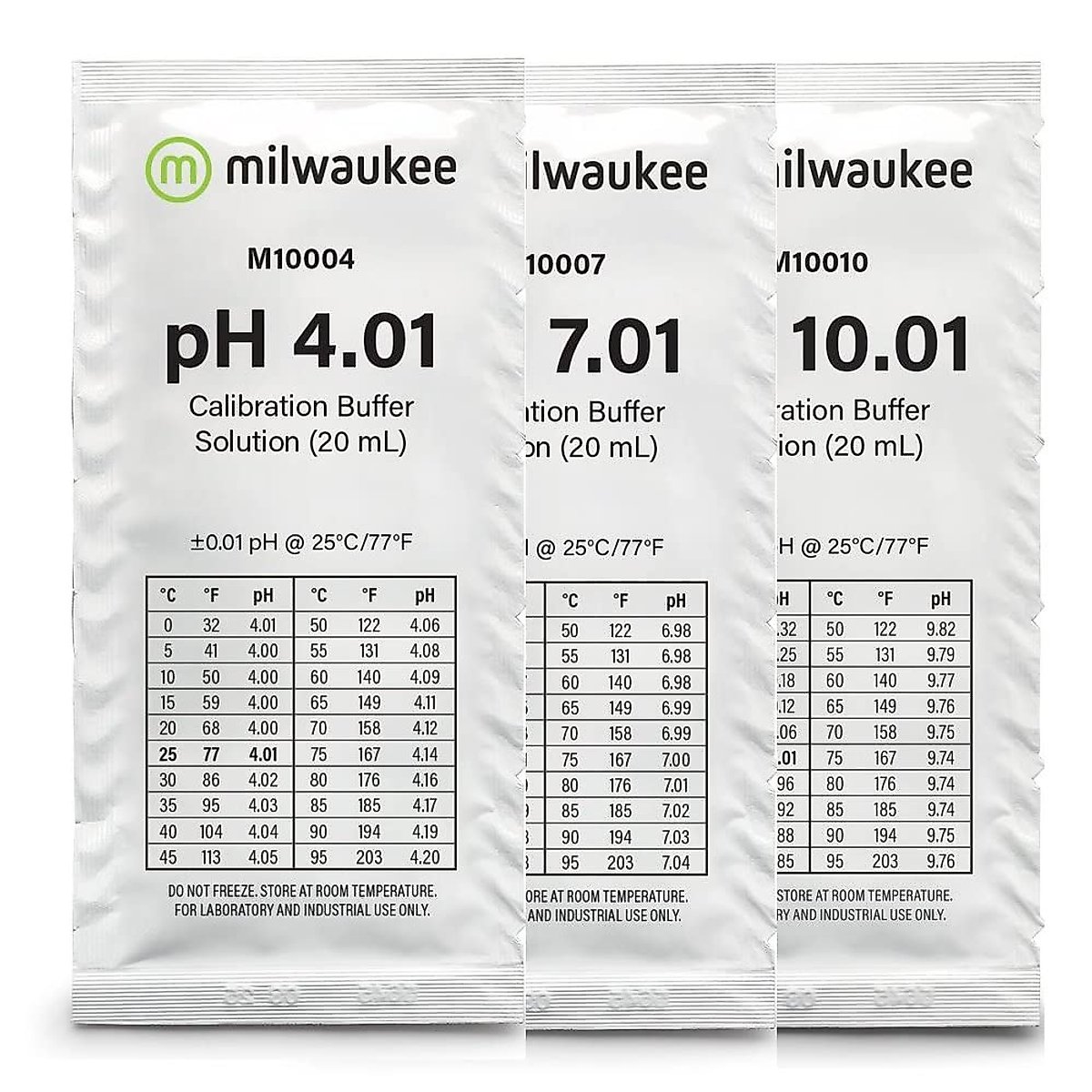 Milwaukee 3x20ml, pH4 pH7 pH10 Buffer Solution for pH Meter/Tester Calibration