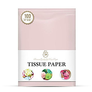 Blush Pink Gift Wrapping Tissue Paper for Gift Packaging, Floral, Birthday, Christmas, Halloween, DIY Crafts and More 15" X 20" 100 Sheets