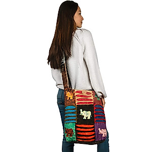 Patchwork Peacock Handmade Pink Cotton Hobo Crossbody Shoulder Bag Hipster Boho Women Sling