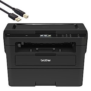 Brother HL-L2395DWA All-in-One Wireless Monochrome Laser Printer with Scanner and Copier for Home Office, Black - 36 ppm, 2400 x 600 dpi, 250-sheet, Auto Duplex Printing, NFC, Hi-Speed USB