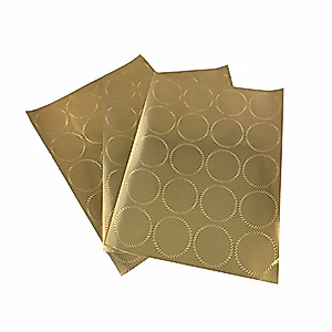 Gold Wafer Seals 1 5/8"- 5 Sheets, 100 Gold Wafer Seals