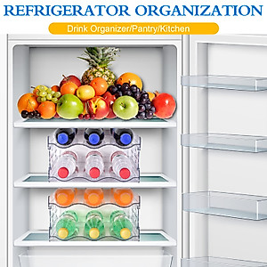 Yipaga Water Bottle Organizer for Cabinet, 3 Pack Stackable Kitchen Pantry Organization and Storage Shelves, Plastic Water Bottle Holder for Fridge Wine Drink Racks Tumbler Travel Mug Cup Organizer