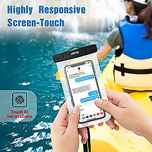 JOTO 4 Pack Universal Waterproof Case Phone Pouch Holder, IPX8 Underwater Cell Phone Dry Bag for iPhone 14 13 12 11 Plus Pro Max XS XR X 8 7, Galaxy S21 S20 S10 S9 Note Pixel Up to 7.0"-4Clear