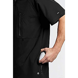 BARCO One 0115 Men's V-Neck Top (Black, Medium)