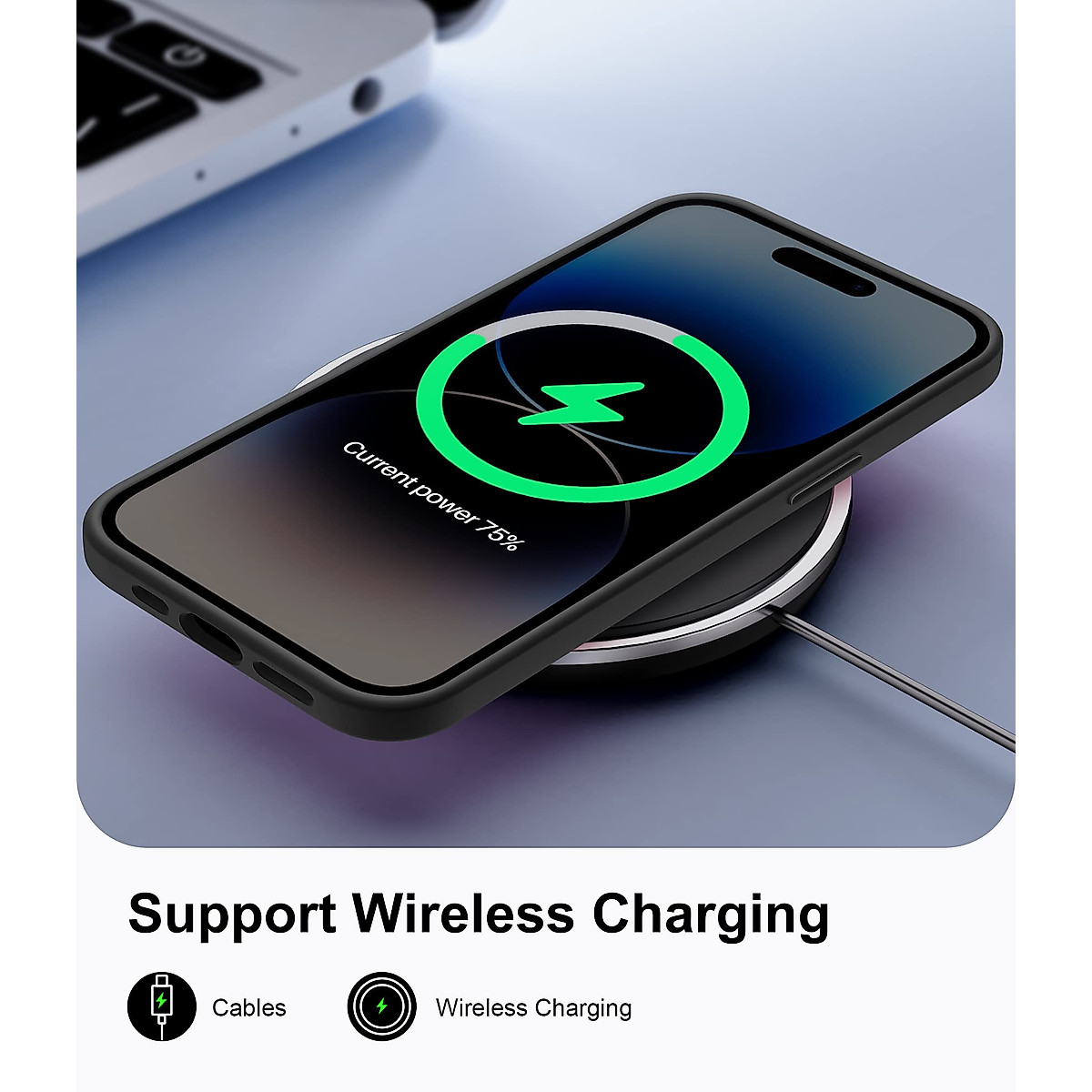 HOOMIL Silicone Case for iPhone 14 Pro 6.1-Inch, Skin-Friendly Soft Touch Cover, Anti-Scratch Microfiber Lining, Black