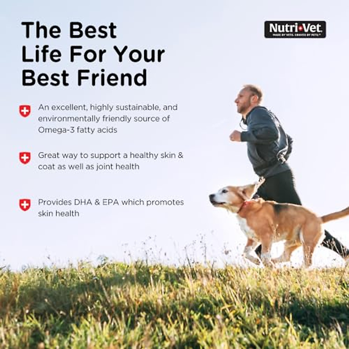 Nutri-Vet Fish Oil - Dog Skin & Coat Supplement - Omega 3 Fish Oil - Promotes Joint Health - 12oz