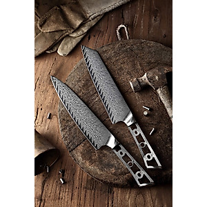 KATSURA Woodworking Project Kit – Gyuto Chef Knife Blank – 8 Inch with 50mm wide blade – Japanese Premium AUS 10, 67 Layers Damascus Steel – Thunder-X Series – NO LOGO