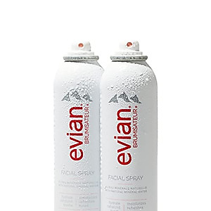 Evian Facial Spray, 5 oz Duo - Instantly Hydrate - Refresh Skin - Revive Makeup - Soothe Sensitivity - All Skin Types - French Alps Skincare