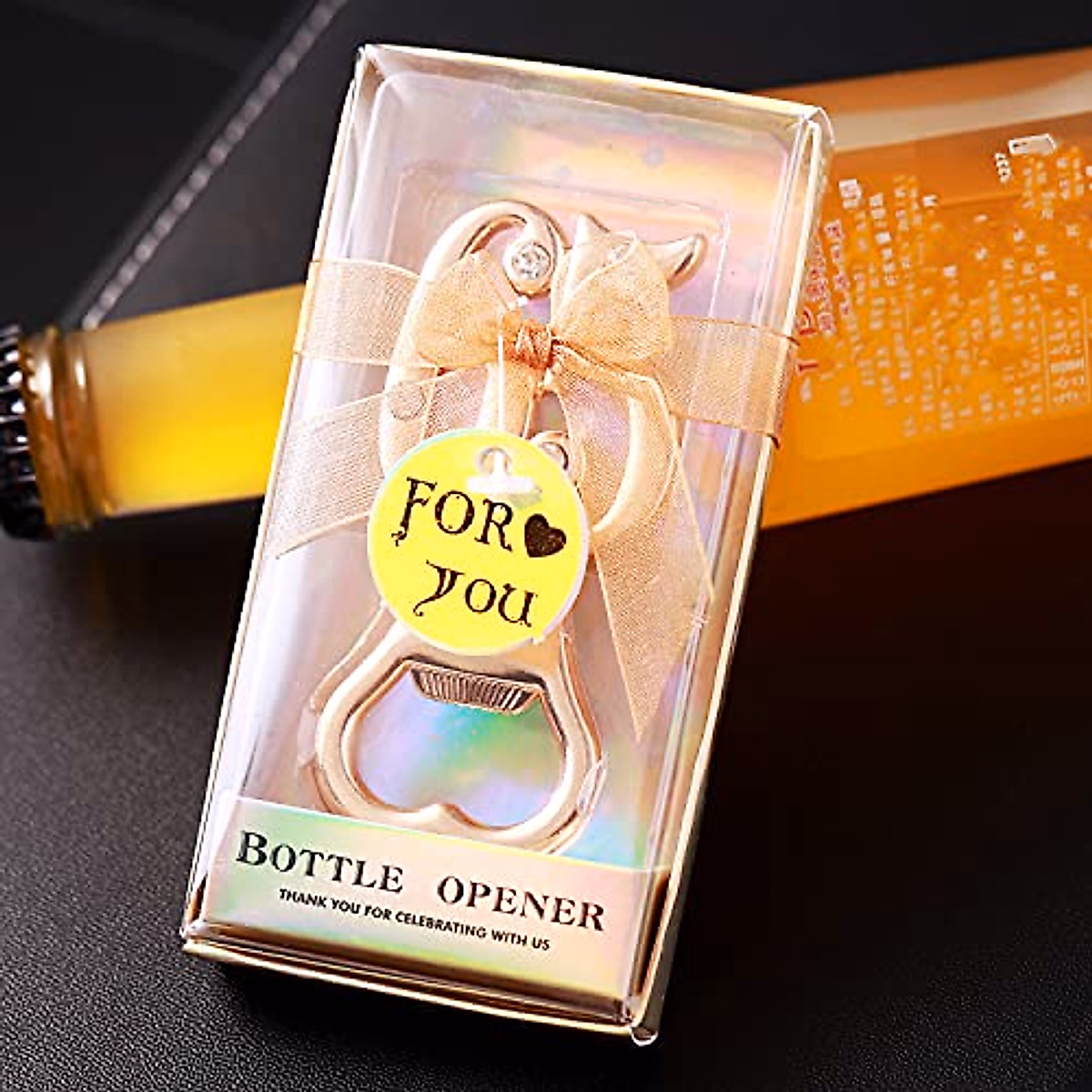12 PCS Bottle Opener Gold 65th Birthday Party Favor 65 Anniversary Favors for Guests, 65th Birthday Party Decorations Beer Bottle Openers for Birthday Party Gift Souvenir Supplies (Gold 65th, 12)