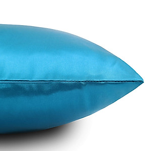 Hodeco Nature Silk Pillowcase 14x20 Double Sides 100% Mulberry Silk 19 Momme Thick Silk Pillow Cover for Bed Pillow Sham Cover Toddler Size 36x51cm Silk Pillowcase, Peacock Blue 1 Piece