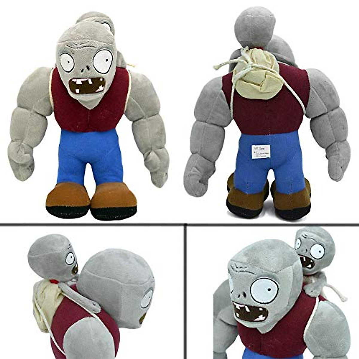 Maikerry 12" PVZ Gargantuar Zombies Plush Toys Stuffed Soft Doll Muscle Zombies