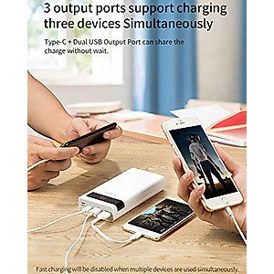 ROMOSS Sense8P+ 30000mAh Power Bank, 18W Type C PD Fast Charge Portable Charger with 3 Outputs and 3 Inputs, Huge Capacity External Battery Pack Compatible with iPhone, iPad Pro, Samsung and More