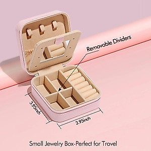 Parima Easter Gifts for Girls - Gifts for Teen Girl Trendy Stuff, 6,7,8,9,10,11,12 Year Old Girl Birthday Gift Travel Jewelry Box Organizer Gifts 2025 - Letter A, Pink