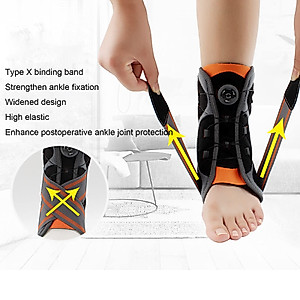 Jonlaki Ankle Brace, Pressure Foot Support Wrap,Breathable Ankle Stabilizer for Sprained Ankle fractures Soft Tissue Severe Injury Recovery (L)