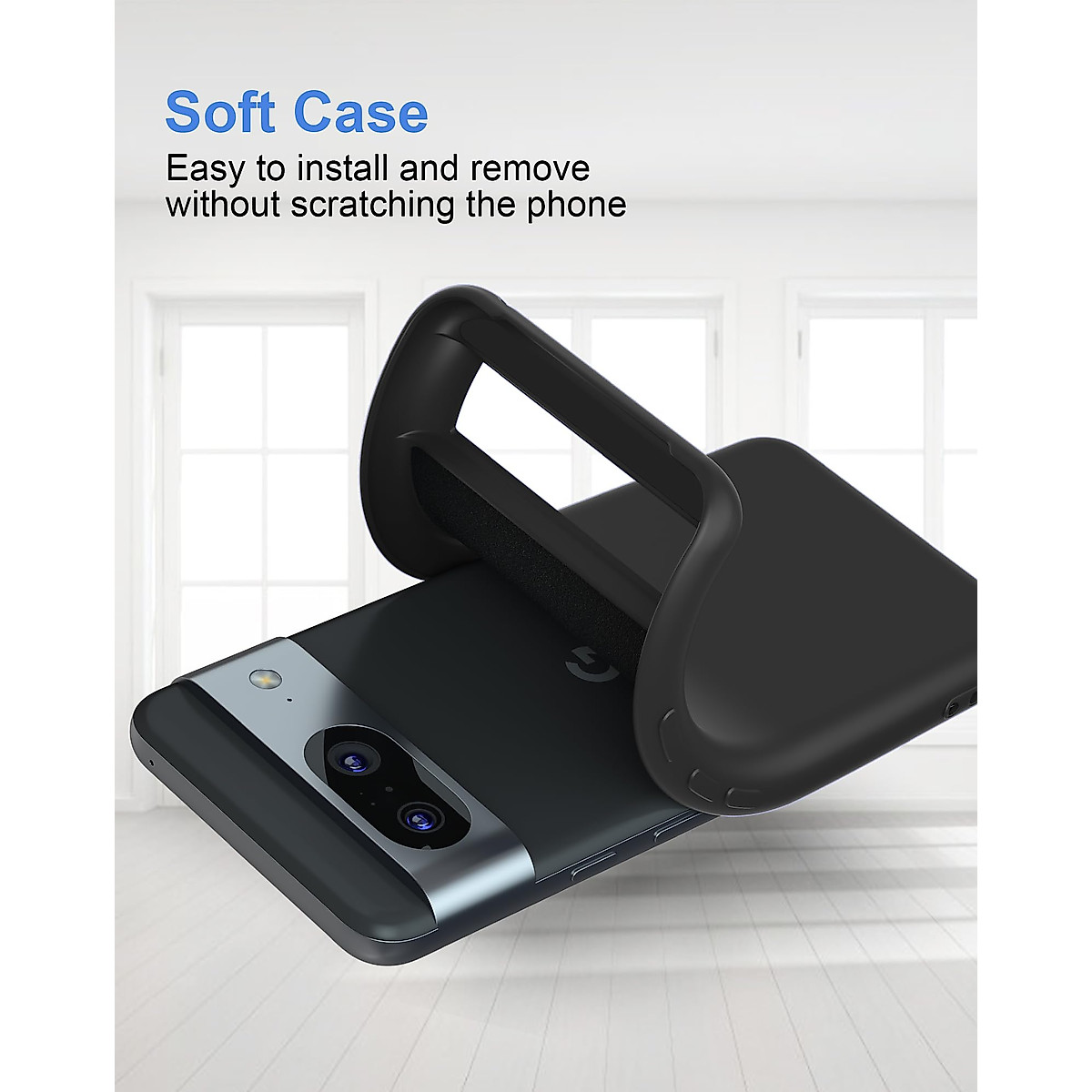 Foluu Silicone Case for Google Pixel 8, Pixel 8 Liquid Gel Rubber Bumper Case with Soft Microfiber Lining Cushion Slim Hard Shell Shockproof Protective Cover for Google Pixel 8 2023 (Black)