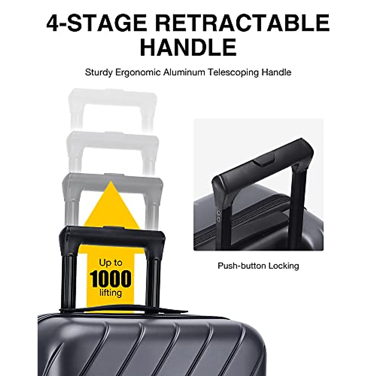 BAGSMART Carry On Luggage 22x14x9 Airline Approved, 1OO% PC Lightweight Carry On Hardside Suitcase, 20 Inch Hard Shell Luggage with Spinner Wheels, Waterproof Rolling Suitcase, Silver Gray