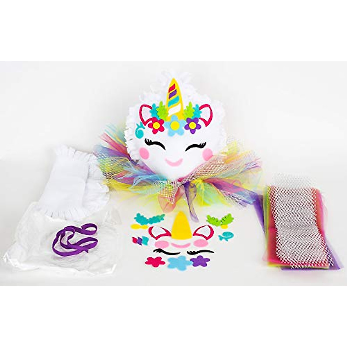 Ruckus Kids Unicorn Pillow Craft – DIY Cute Colorful Fleece Knot Pillow Kit – No-Sew Easy-to-Make Arts and Craft Kit for Kids– Unicorn Bedroom Decor