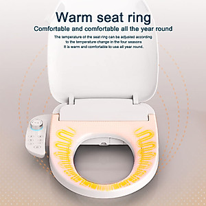 Electric Bidet Toilet Seat - Heated Smart Bidet with 4 Temperature Settings, Self Cleaning Attachment for Home and Hotel Bathrooms(us plug)